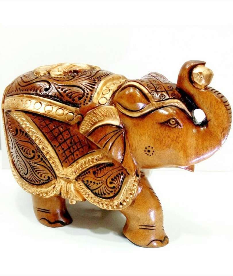 Handicraft Hub Wooden Handcrafted Uptrunk Elephant Antique Decorative ...