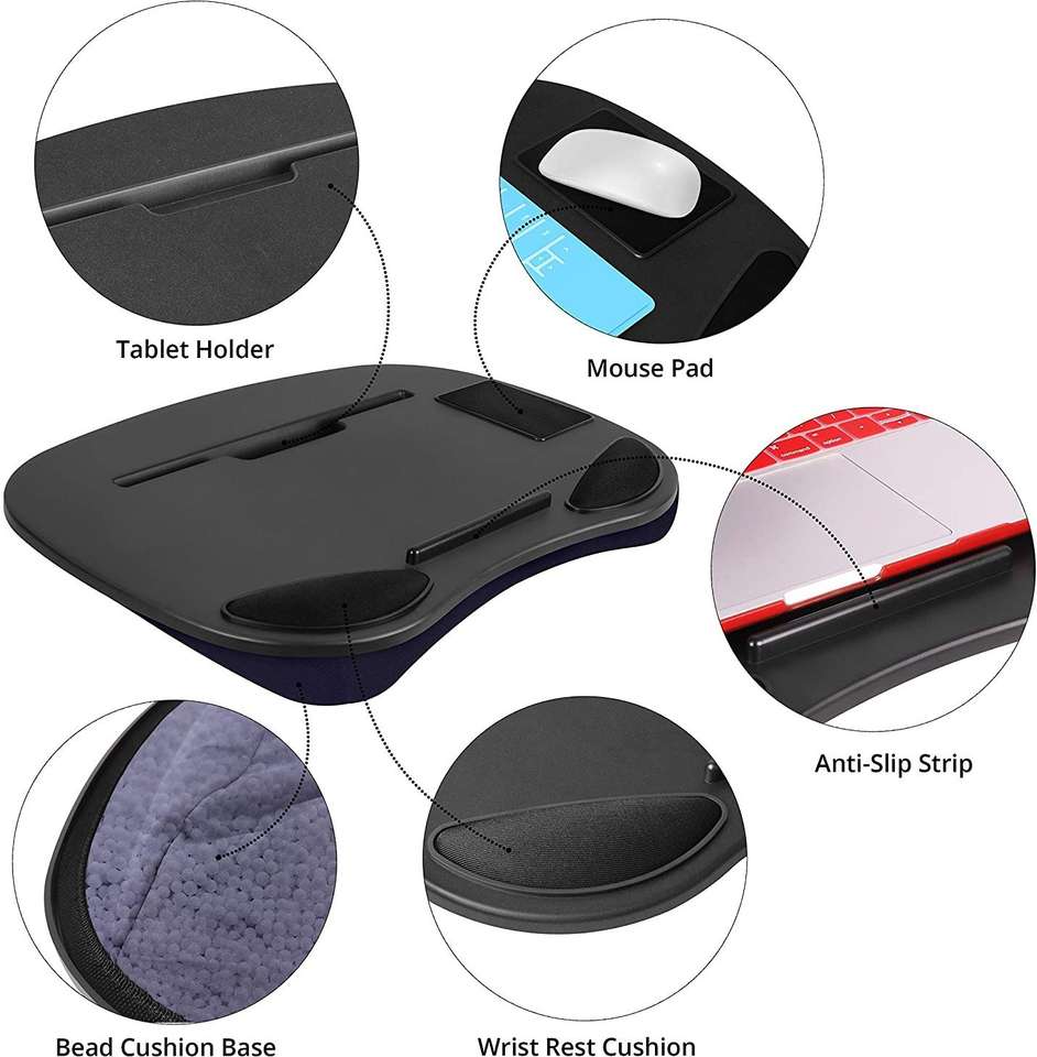 Kurtzy Portable Cushion Lap Desk Plastic Portable Laptop Table Price in ...