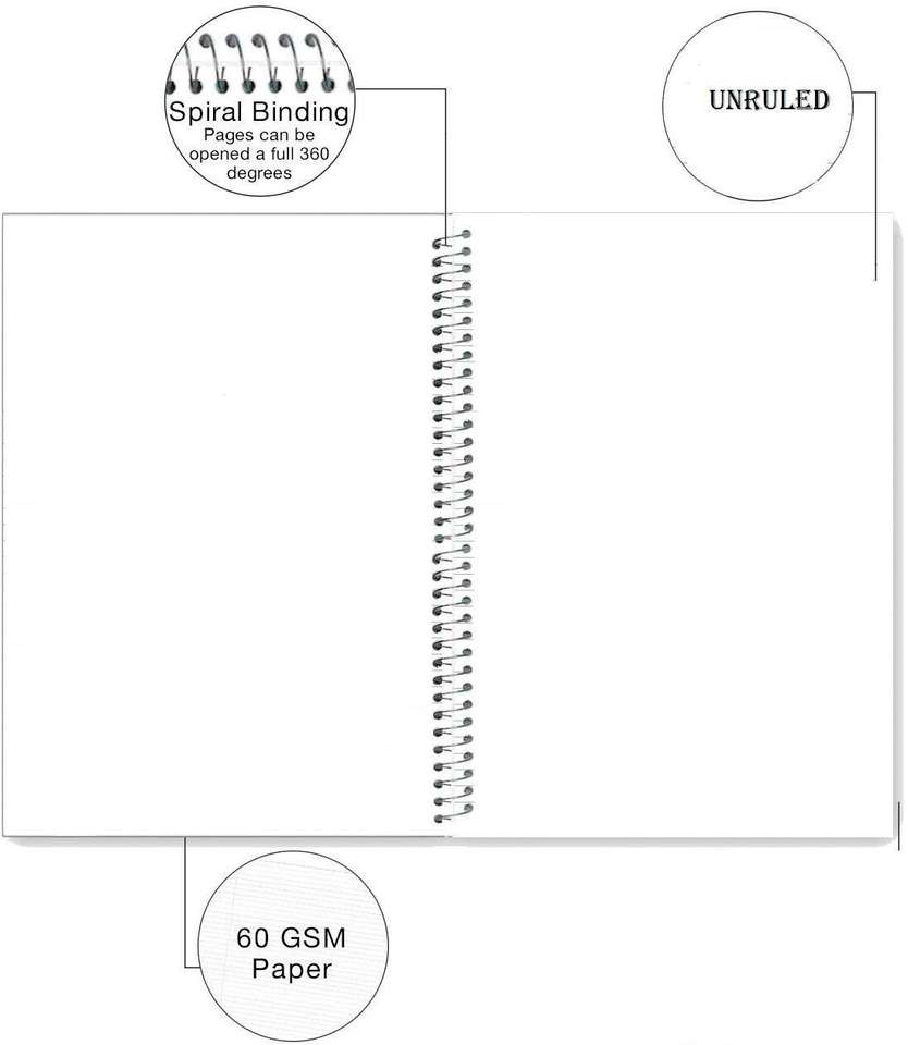 Rush ROUGH NOTEBOOK Spiral | 300 White Pages | Pack of 4 | Ruled A4 ...