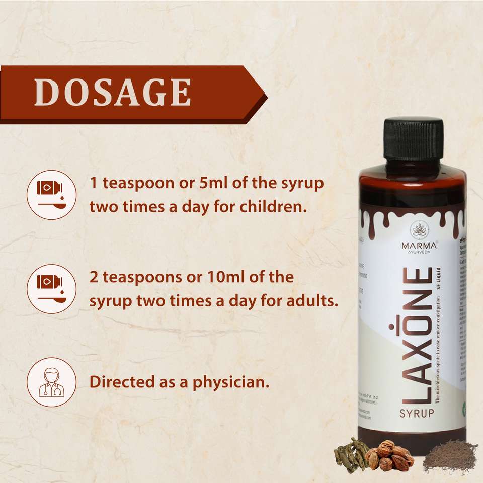 Marma Ayurveda Laxon Syrup for Fast Constipation, Acidity and Gas ...