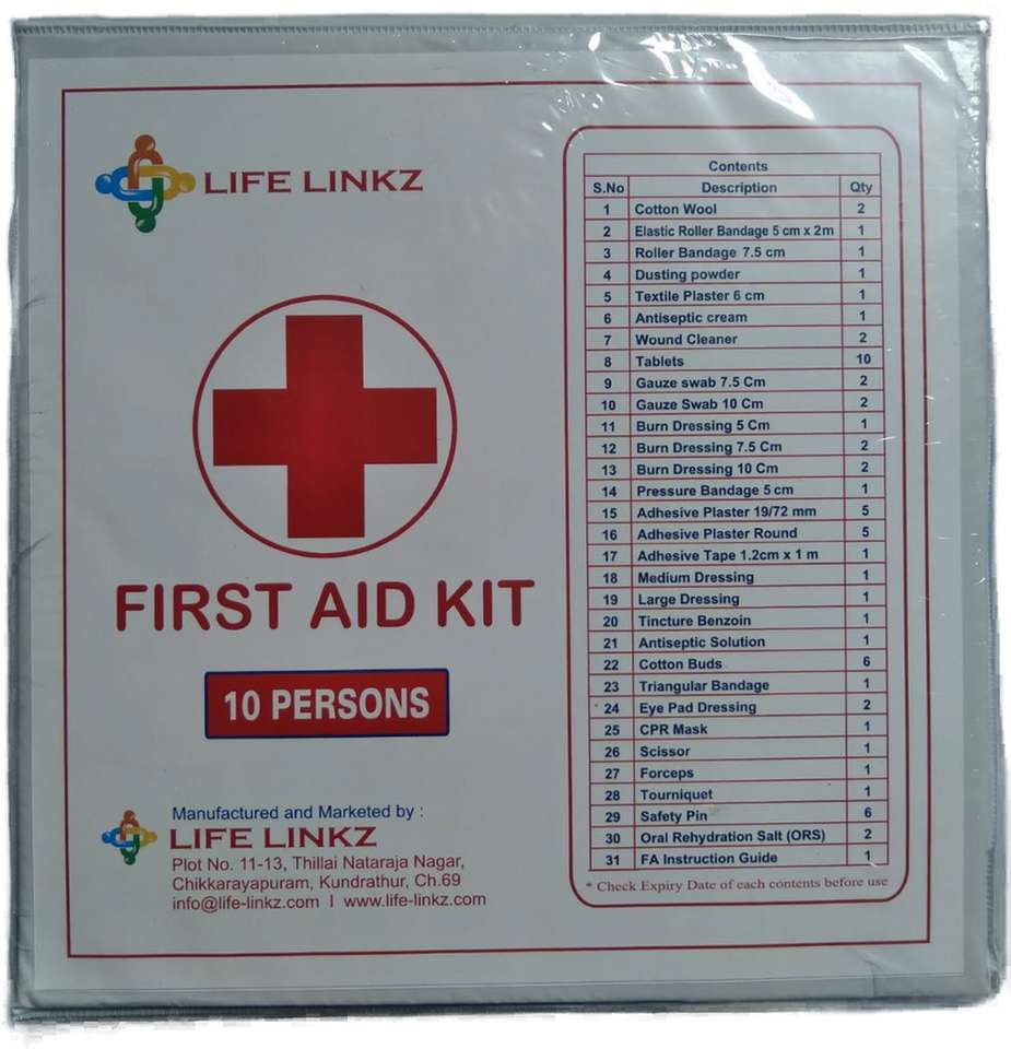 life linkz FIRST AID BOX Plastic Rectangular Box Set with Medicine ...
