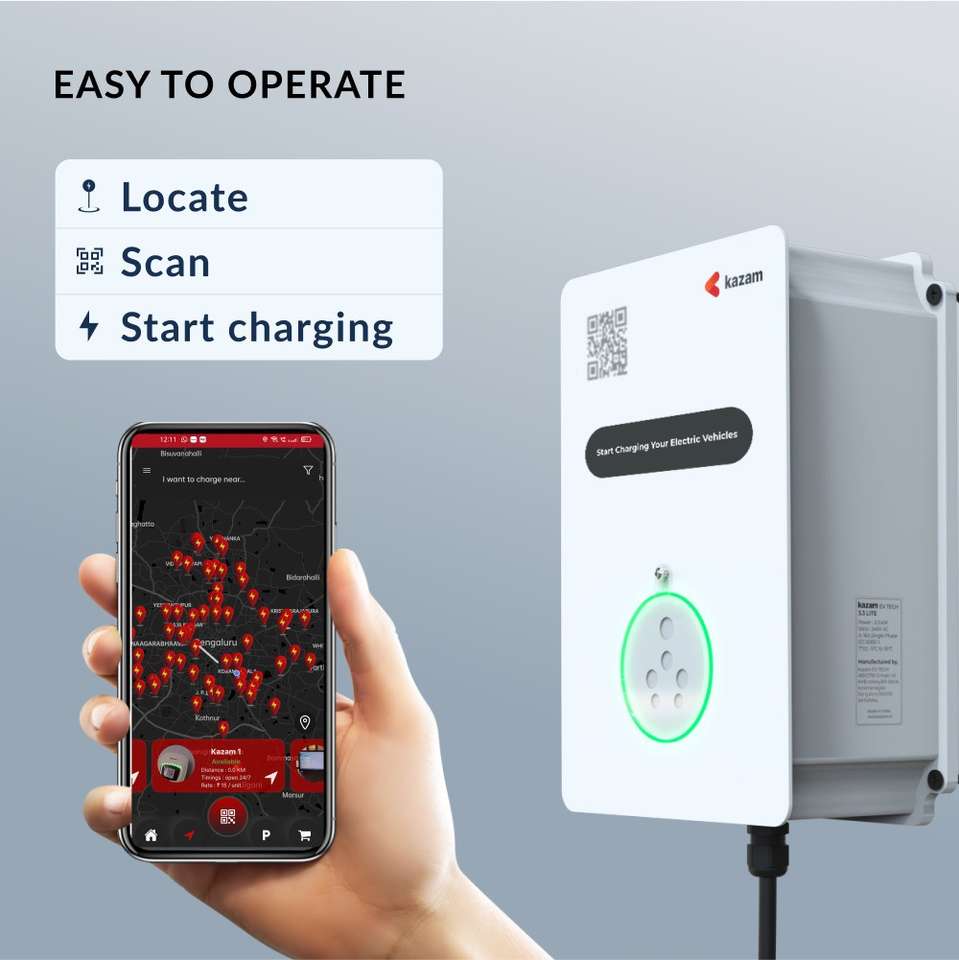 Kazam EV 3.3 KW AC Smart Charging Station B08X3S93QS 16 A Three Pin ...