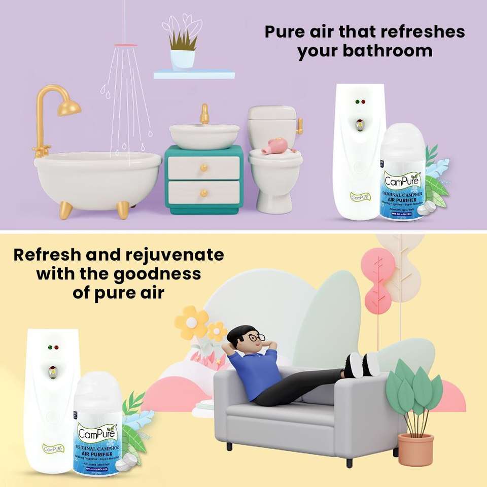 CamPure Automatic Spray Machine + refill | Original Camphor Automatic ...