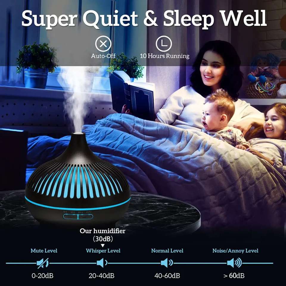 SteerGear Aroma Diffuser-Brown Diffuser Set 7 Colors LED Essential Oil ...