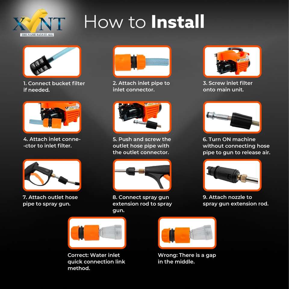 XLNT High Pressure Washer, 2200W Electric Car Washer, 220 Bar, 8 L/min ...
