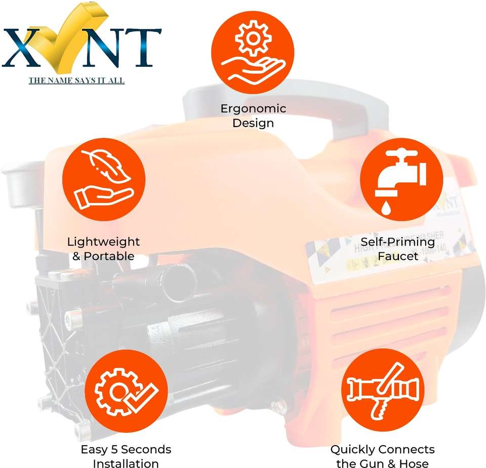XLNT High Pressure Washer, 2200W Electric Car Washer, 220 Bar, 8 L/min ...