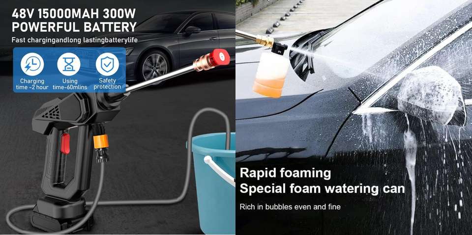 virdi 48V Cordless High-Pressure Washer - Portable Car Washing Machine ...