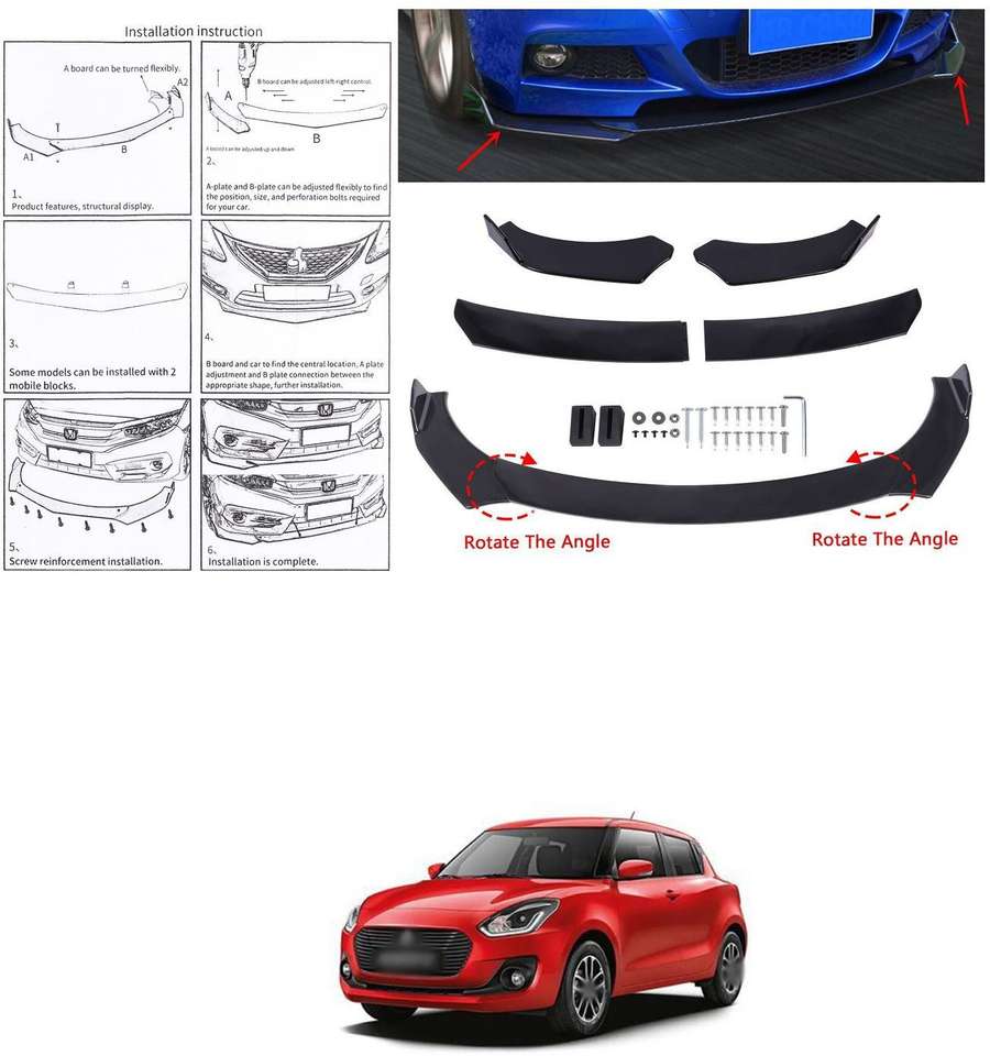 XZRTZ Car Front Bumper Spoiler Splitter Body Kit Side Skirt Front ...