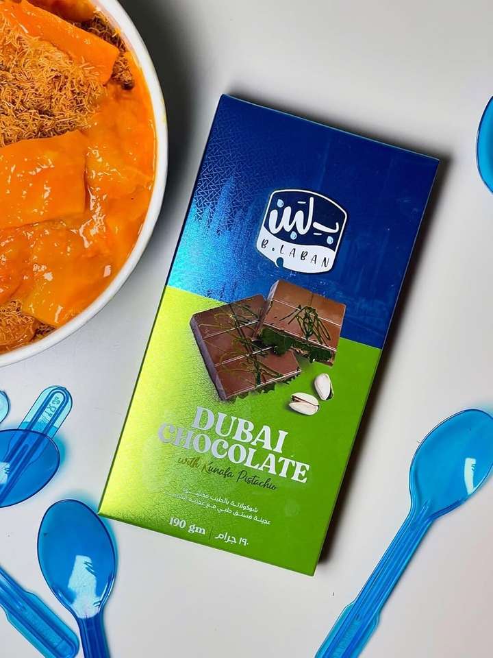 kunafa Dubai Chocolate B.Laban With Pistachio Cream Milk Chocolate ...