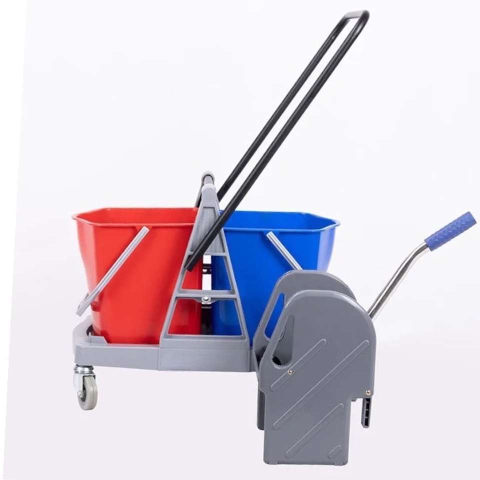 SWACLEAN Double Bucket Wringer Trolley 40 LTRS | Hospitals & Hotels Mop ...