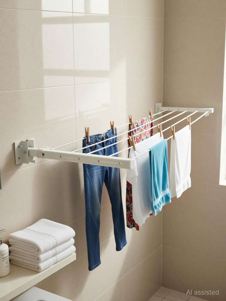 ThediHub Steel Wall Cloth Dryer Stand DRYRAC-163 Price in India - Buy ...