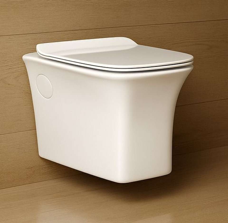Moro Wall-Hung Rimless Western Toilet Commode with 4D Siphonic Flushing ...