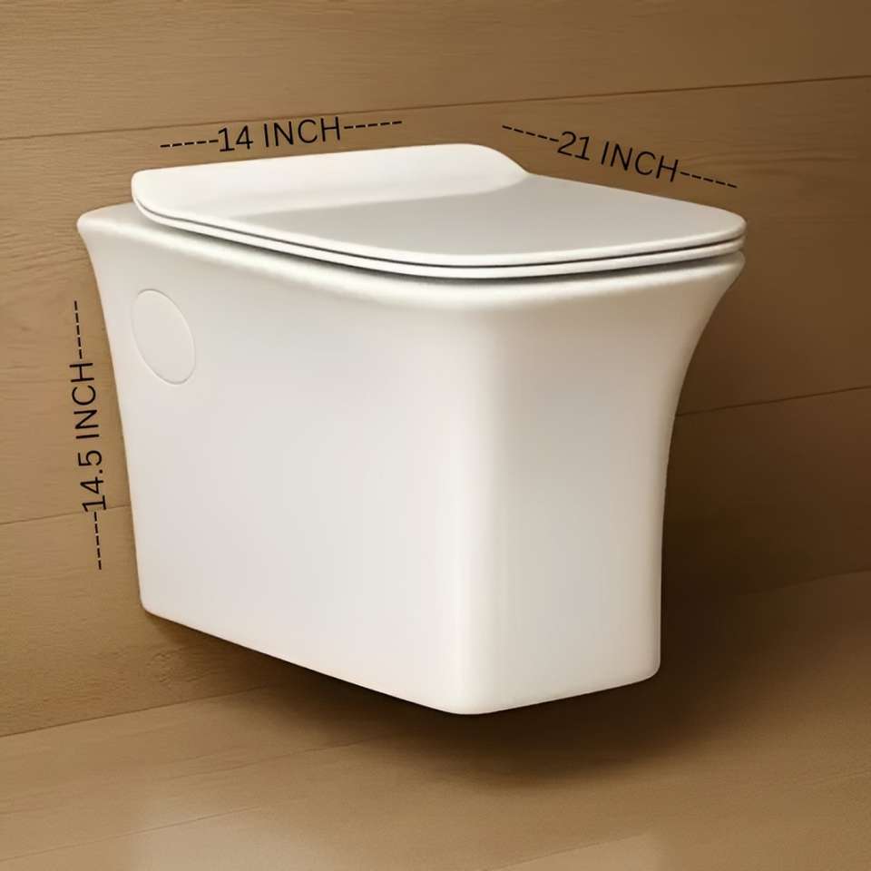 Moro Wall-Hung Rimless Western Toilet Commode with 4D Siphonic Flushing ...