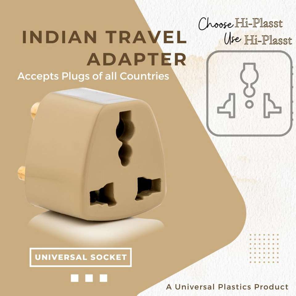 HI-PLASST (3pcs) US to India Plug Universal Adapter 3 Pin Indian ...