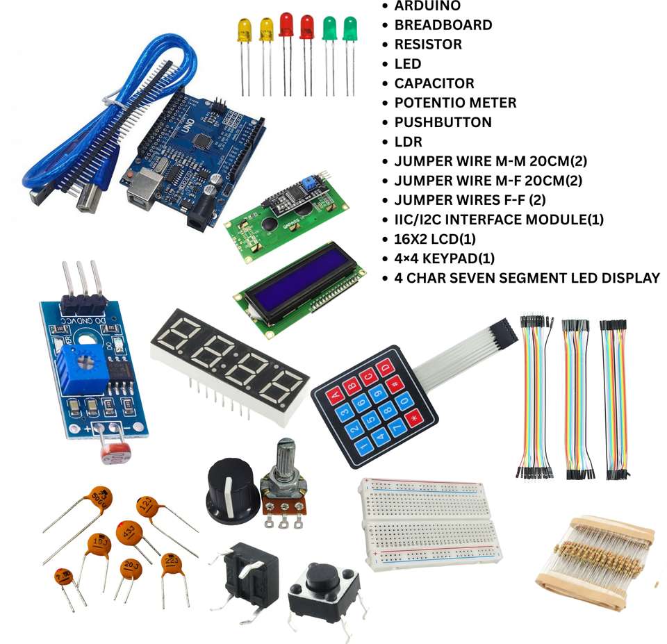 QuriosityIN IOT 16x2 LCD I2C module 4x4 keypad seven segment led ...