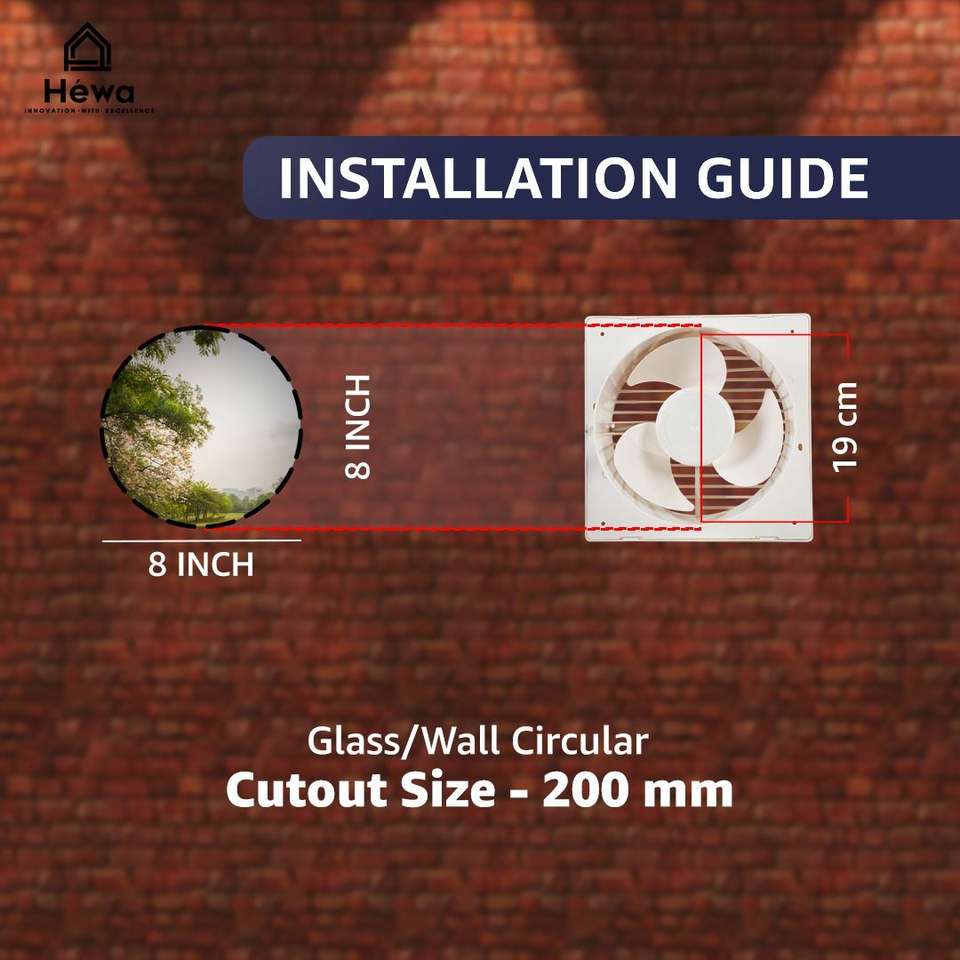 Hewa 8 inch (200mm Round | 100% Copper Motor | Copper Motor | Rust ...