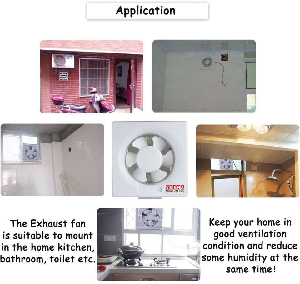 Veena 10 Inch Ventilation Fan | Rust Proof | Dust Protection | Kitchen ...