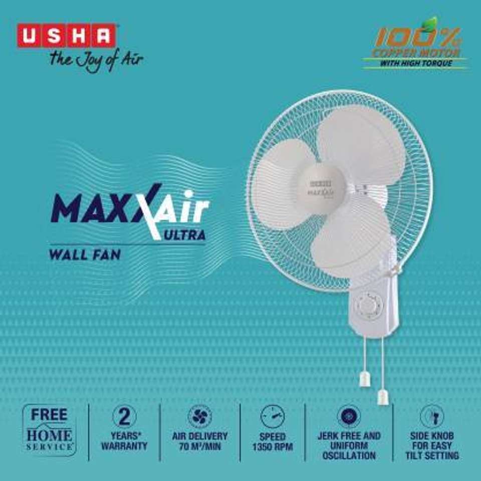 USHA Maxx-Air-WF with 1 Year Warranty 400 mm Wall Fan Price in India ...