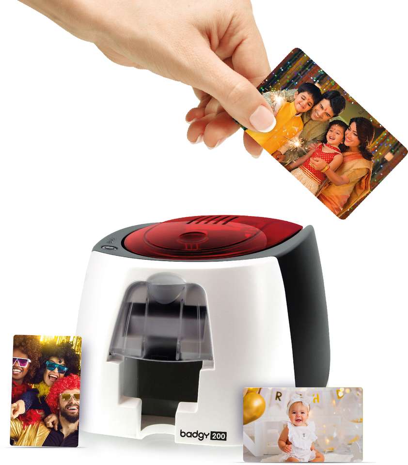 Evolis Badgy 200 PVC Card Photo Single Function Color Thermal Transfer ...