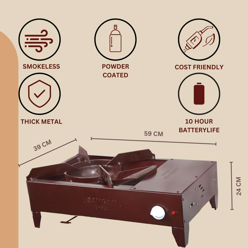 SANGAM SHEGADI Smokeless Coal(Koyla) Wood(Lakud) Stove Portable Camping ...