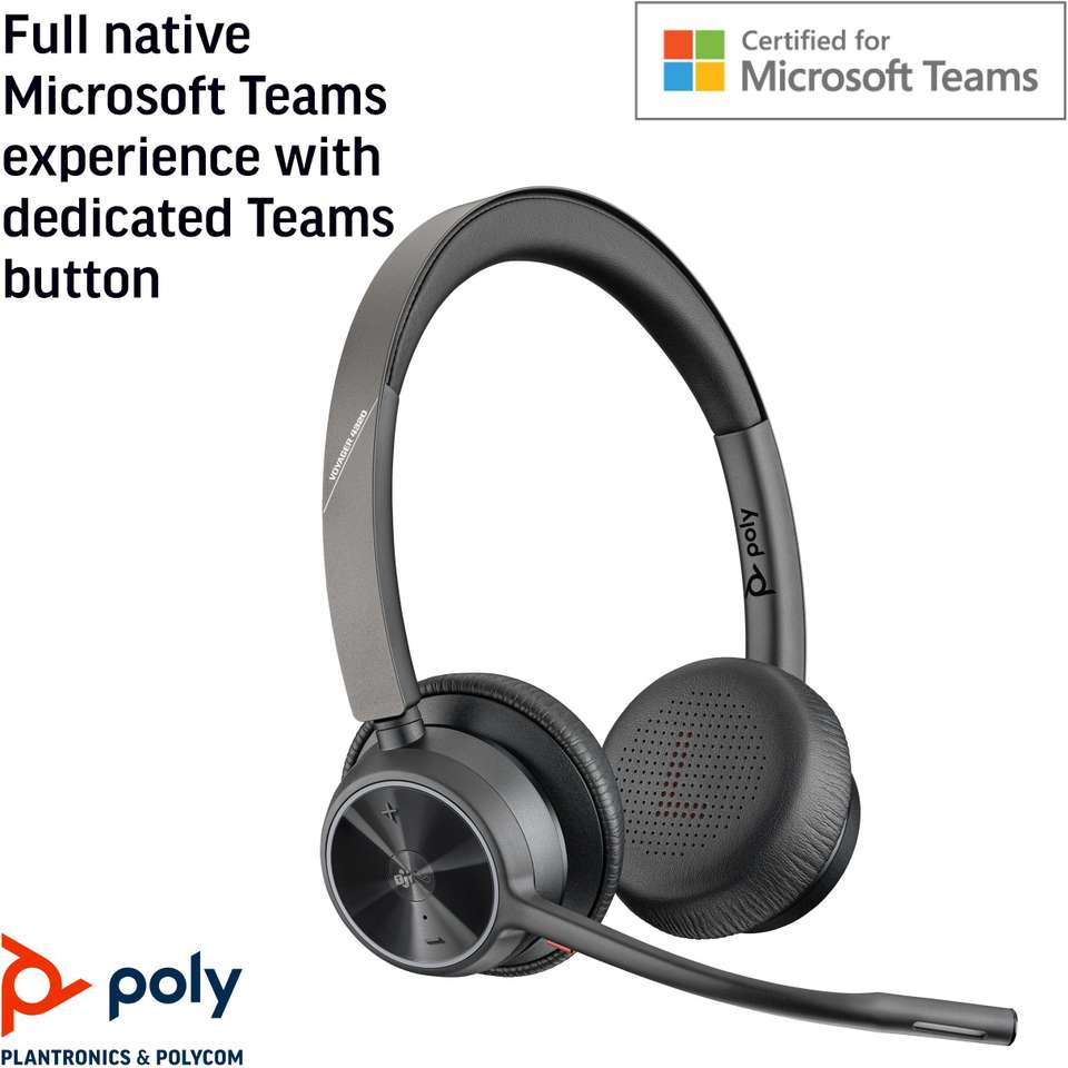 poly by Plantronics Voyager 4320 UC Bluetooth Wireless Over Ear ...