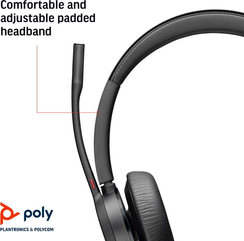 poly by Plantronics Voyager 4320 UC Bluetooth Wireless Over Ear ...