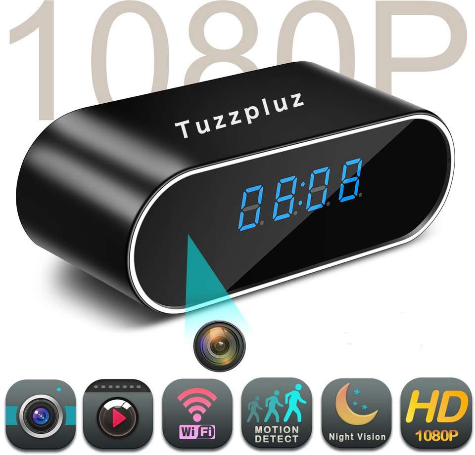 ROBO WiFi Table Clock Security Camera Audio and Video Recording Motion ...
