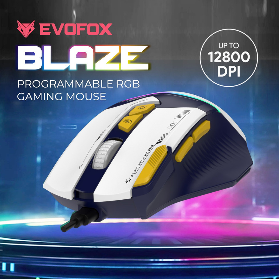 EVOFOX Blaze 12800 DPI Gaming Sensor and 8 Buttons RGB Wired ...