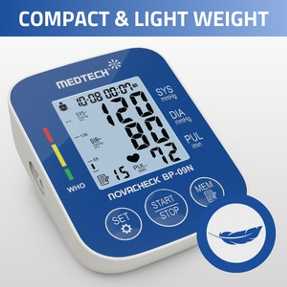 Medtech BP09N BL Portable Automatic Digital Blood Pressure Monitor ...