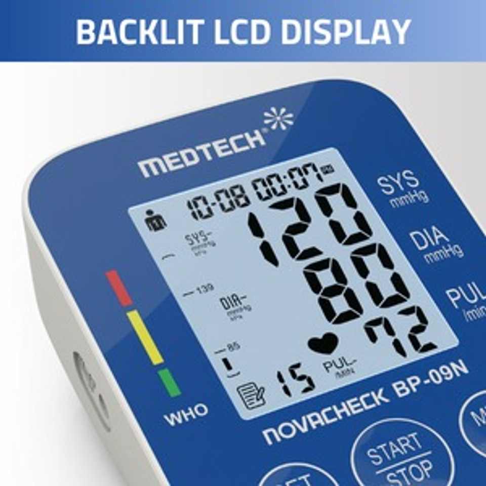 Medtech BP09N BL Portable Automatic Digital Blood Pressure Monitor ...