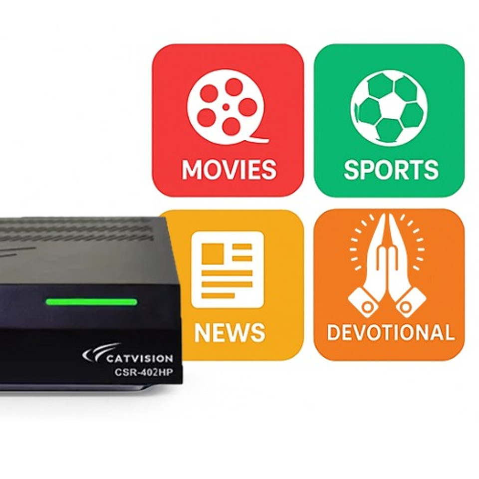 Catvision DD FreeDish DTH MPEG4 HD Set Top Box for 115+ FREE TV ...