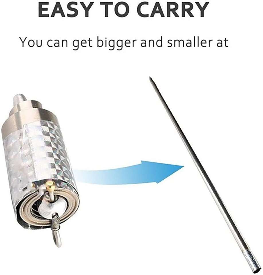 Kayaan Magic Stick Silver Appearing Cane Metal Steel Stick Stretchable ...
