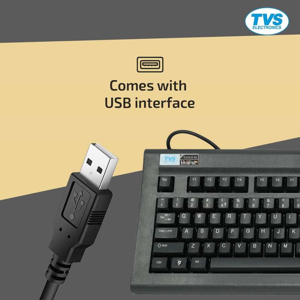 Tvs Electronics Gold XL Bharat Mechanical Cherry Key Switches Wired USB ...