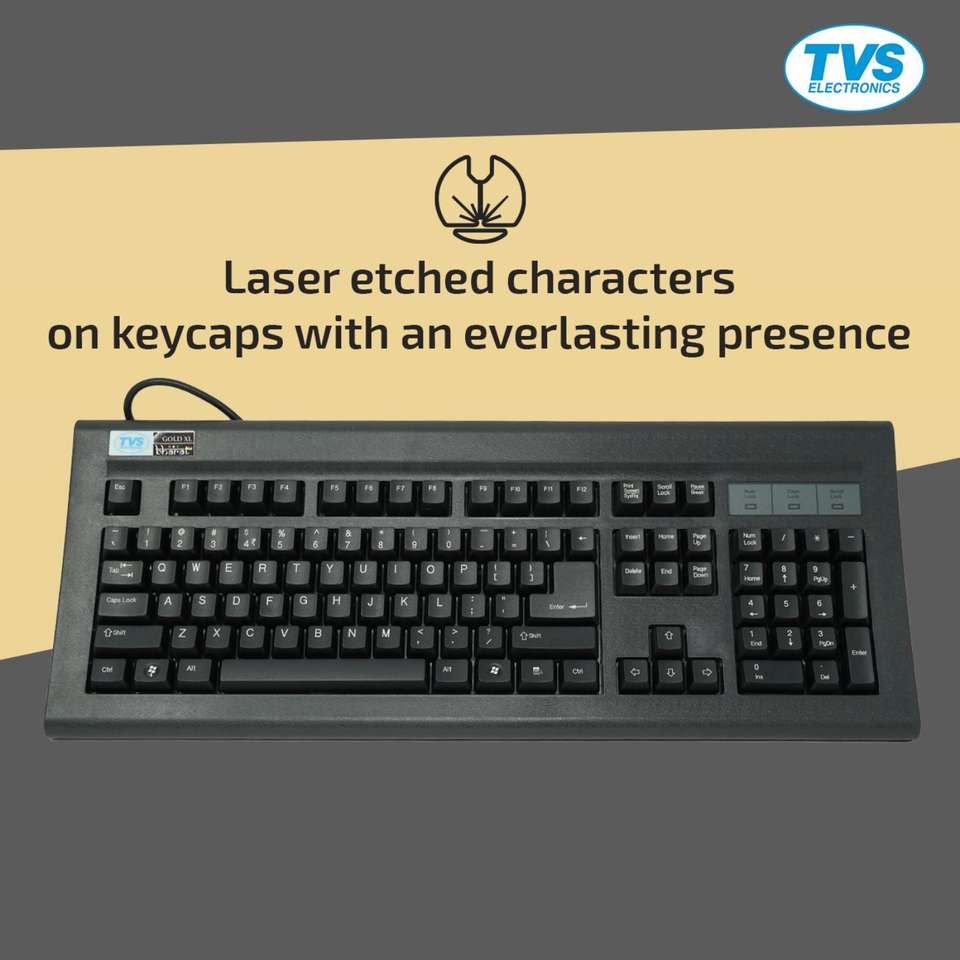 Tvs Electronics Gold XL Bharat Mechanical Cherry Key Switches Wired USB ...
