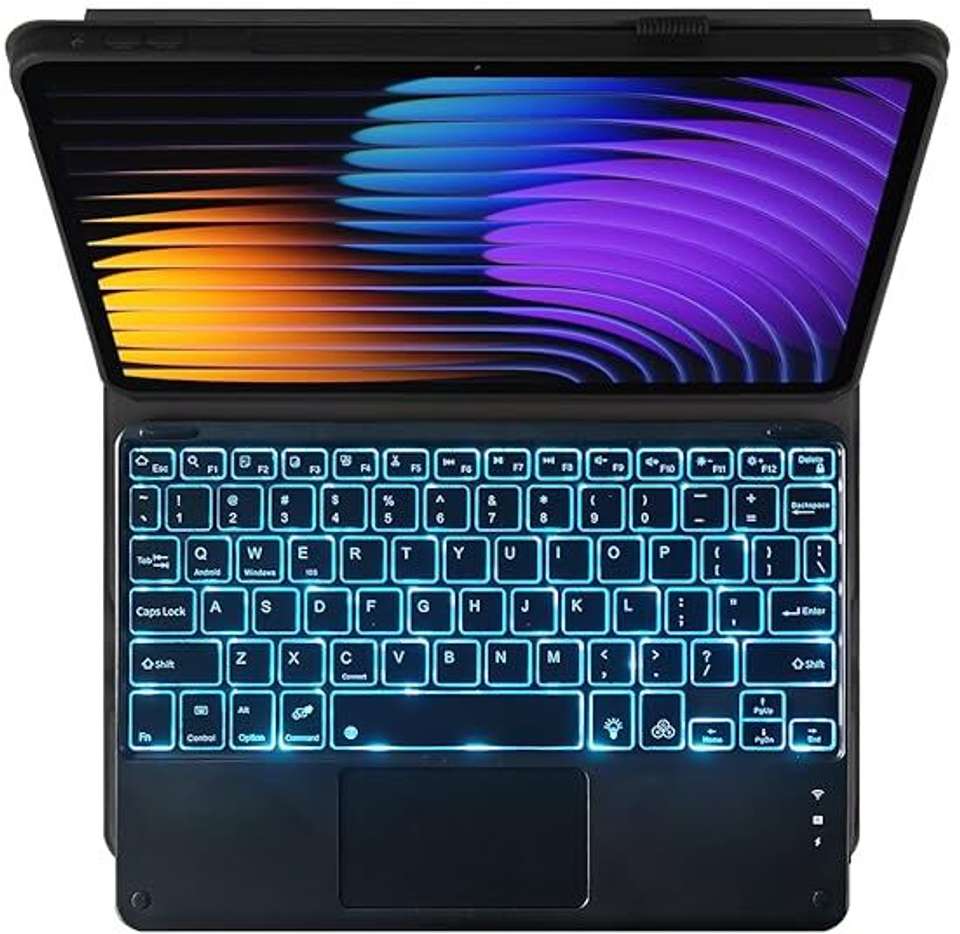 Proelite Mi Pad 7/7 Pro 11.2" TouchPad Keyboard case with 7-Colors ...