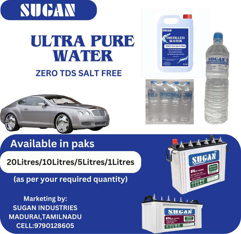 SUGAN DISTILLED WATER(1L) For Battery/Inverter/Medical/Cosmetic and ...