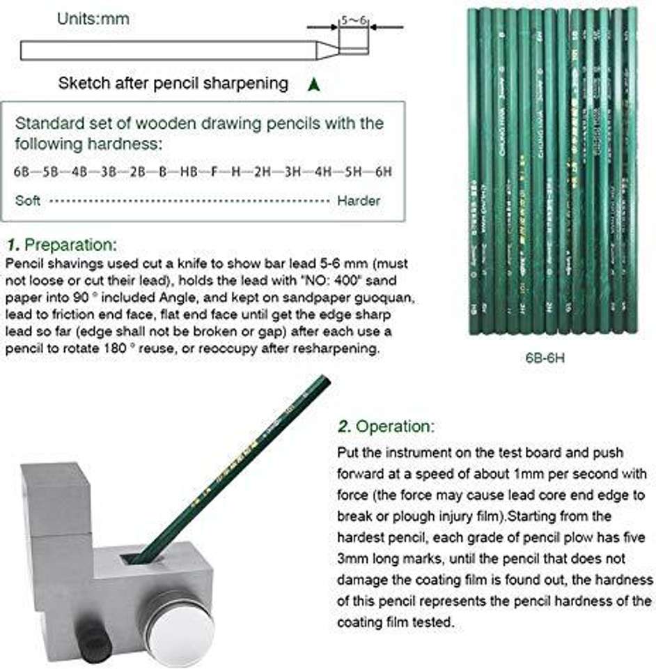 Kirti NDT PENCIL HARDNESS TESTER, coating hardness tester paint films ...