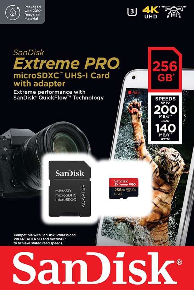 SanDisk ?SDSQXCD-256G-GN6MA Extreme PRO 256 GB MicroSD Card UHS Class 1 ...