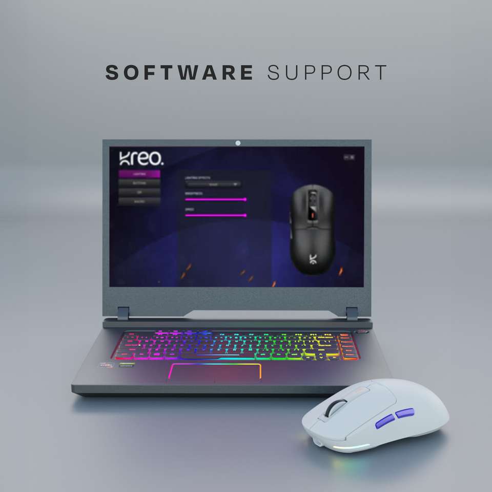 Kreo Pegasus 58 Gms Ultra Lightweight Wireless Optical Gaming Mouse ...