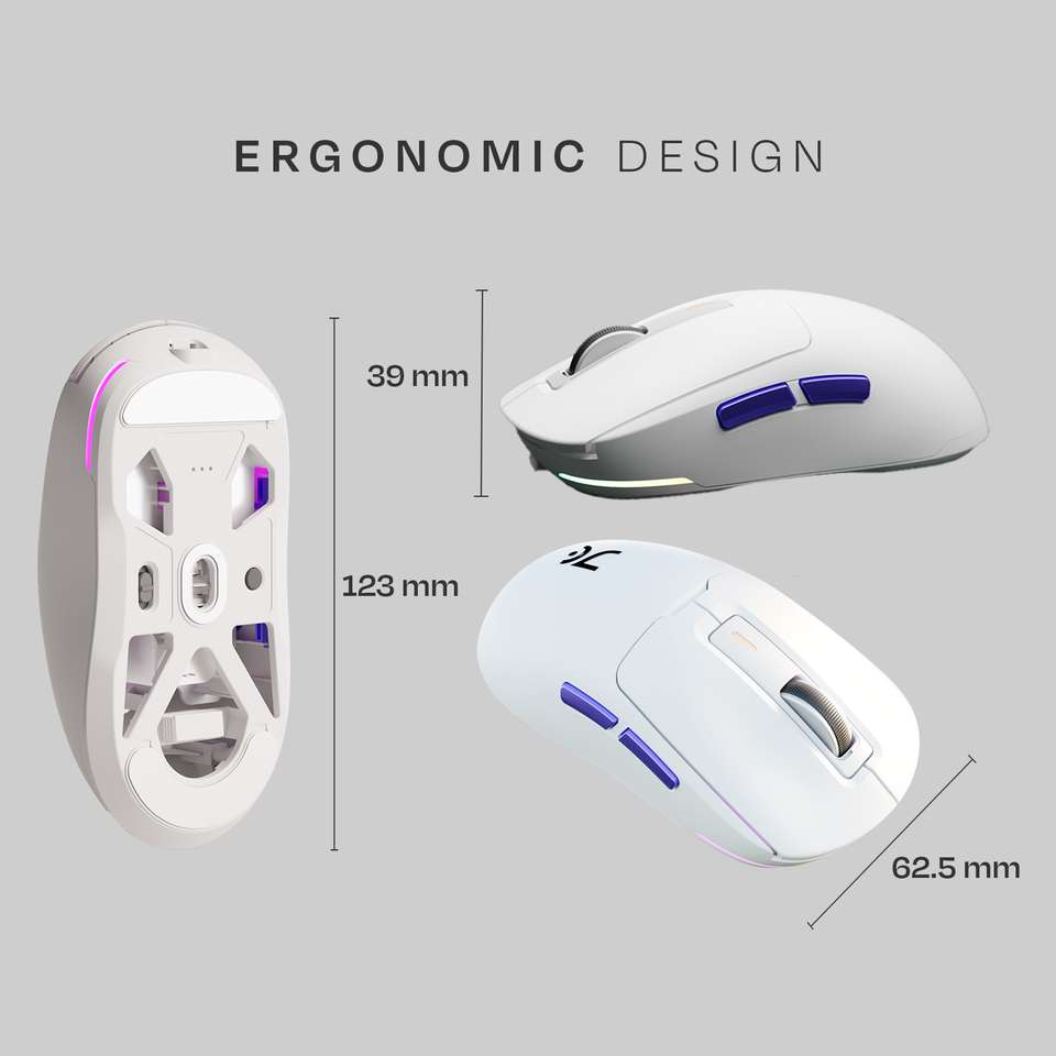 Kreo Pegasus 58 Gms Ultra Lightweight Wireless Optical Gaming Mouse ...