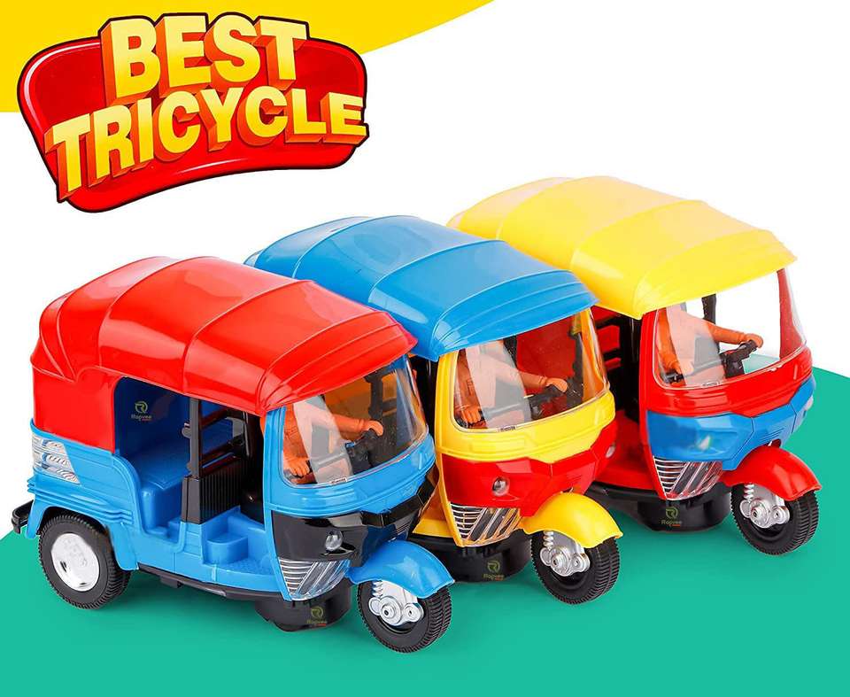 RAGVEE Auto Rickshaw with Lights & Music Sound Bump & Go Pull Back ...