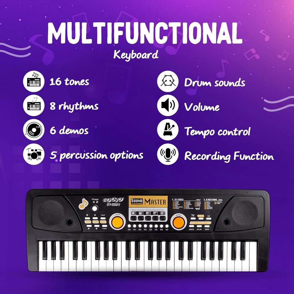 AS TRADERS BF530 - 49 Key Piano Keyboard with Mic & USB Cable BF67 49 ...