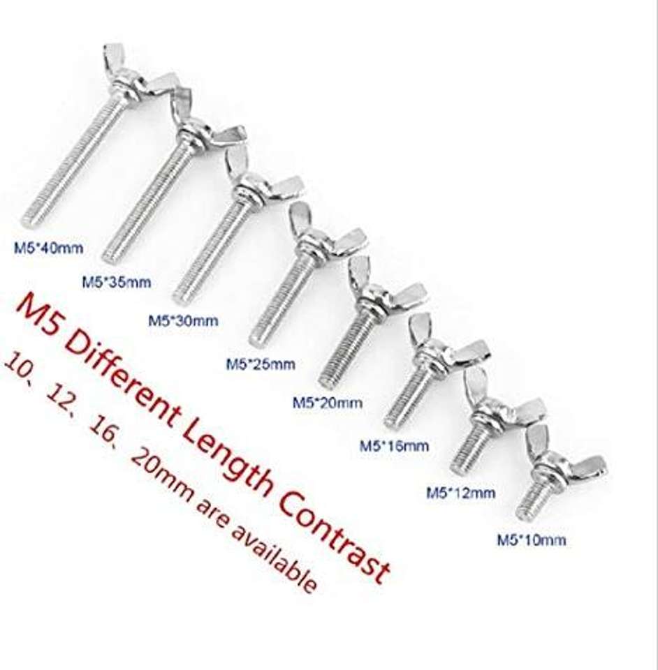 Mec Bolt M5 Wing Bolt,10mm 12mm 16mm 20mm Butterfly Screw Wing Bolt ...
