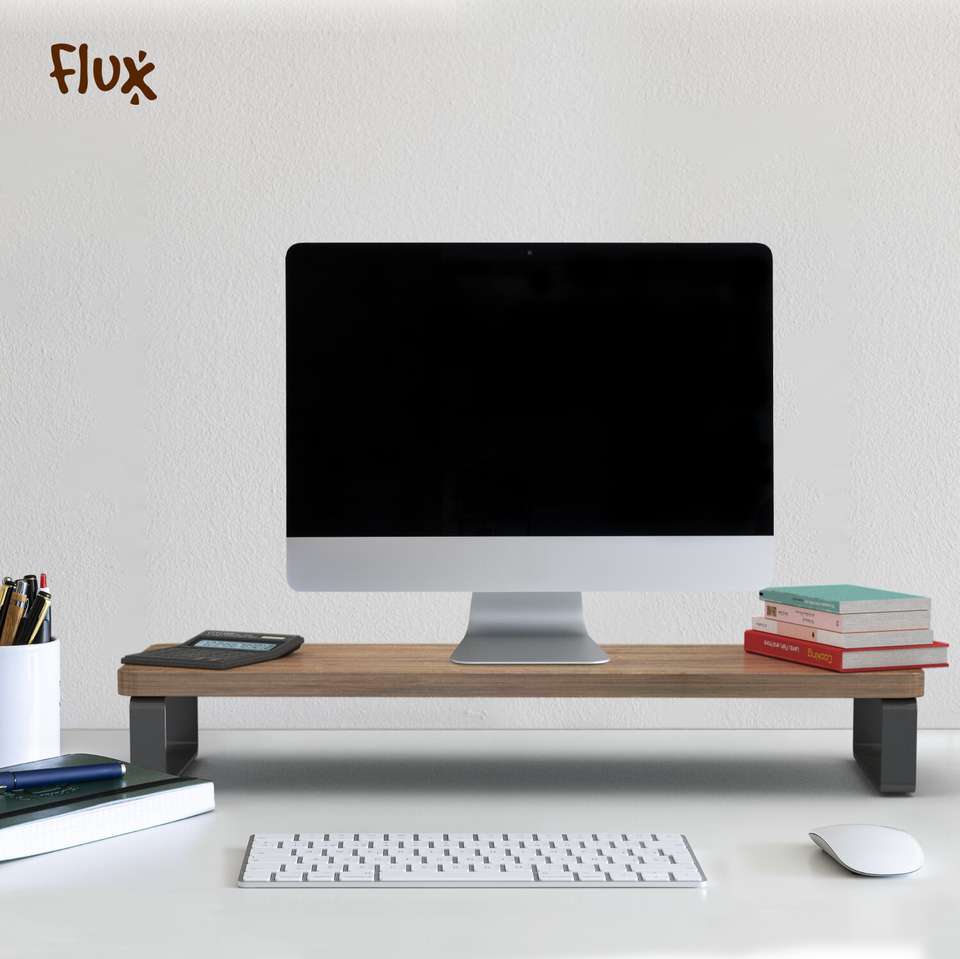 Flux Wooden Monitor Stand Organizer Desktop Organizer Ergonomic Monitor ...