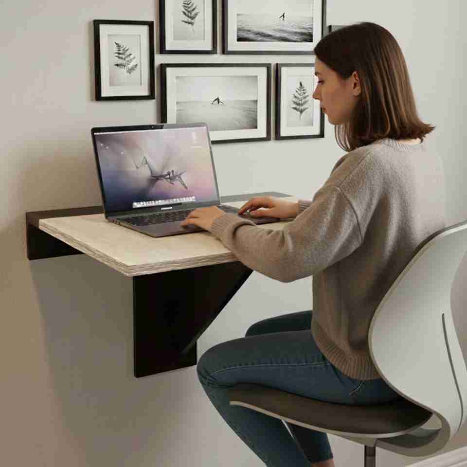 Madainaachi Furniture Aami Folding Wall Mount Study Desk Laptop Table ...
