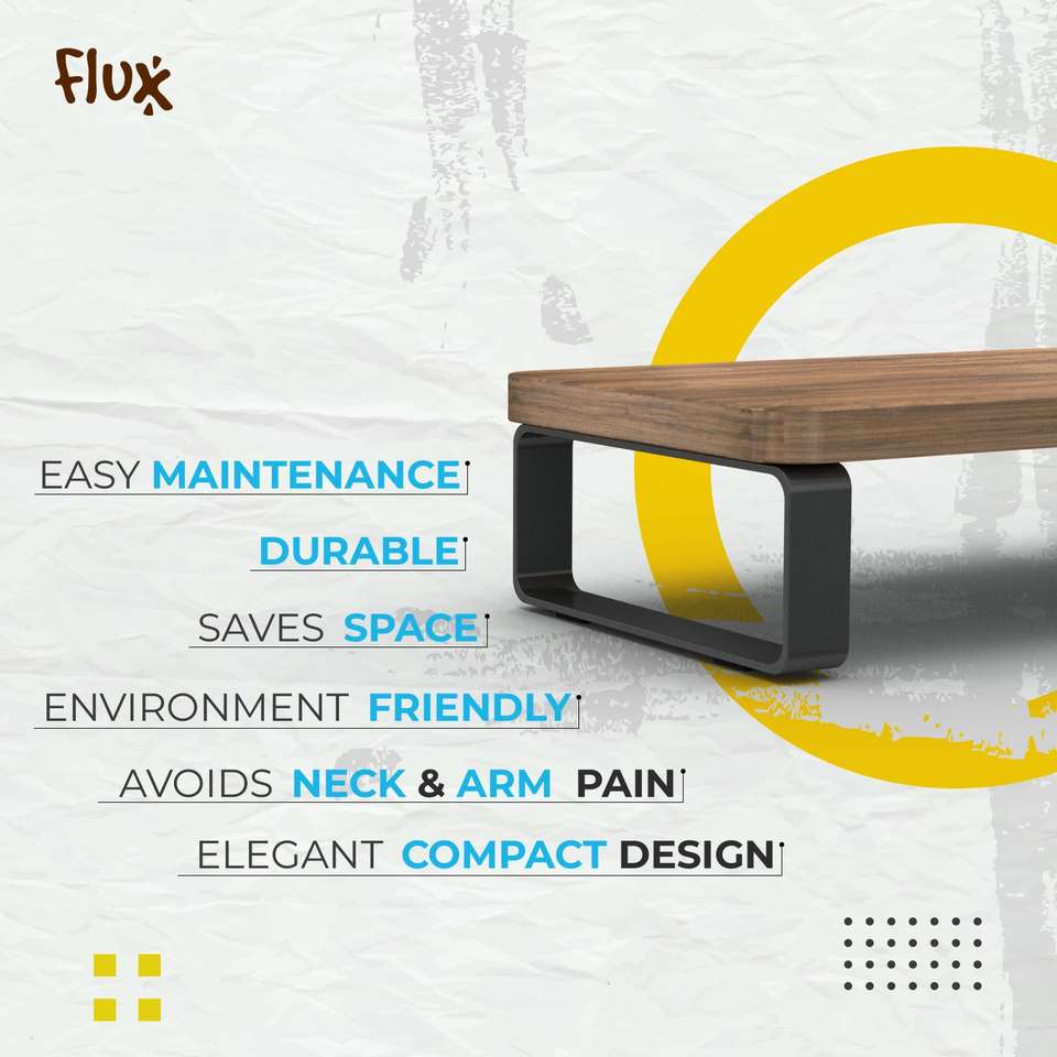 Flux Wooden Monitor Stand Organizer Desktop Organizer Ergonomic Monitor ...