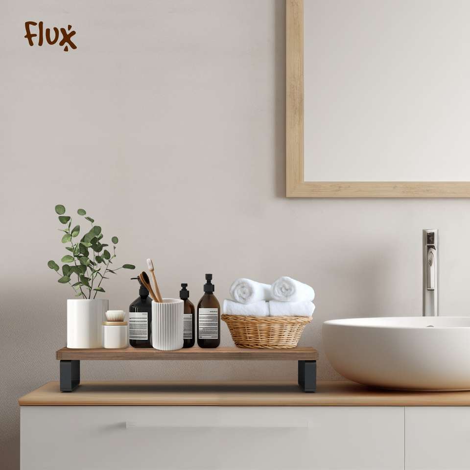 Flux Wooden Monitor Stand Organizer Desktop Organizer Ergonomic Monitor ...