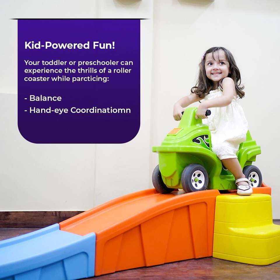 Ok Play Roller Coaster for Kids with Push Ride On Car with Footrest ...