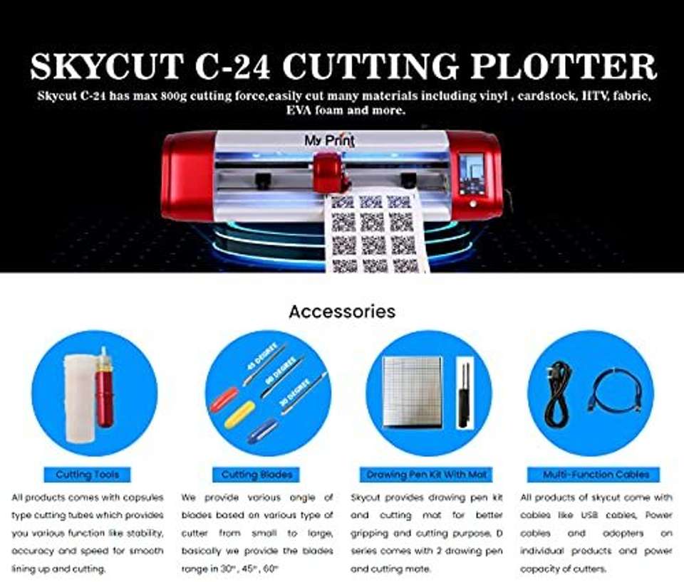 MY PRINT SKYCUT C24 (24inch) Mobile Skin Cutting Plotter with Auto ...