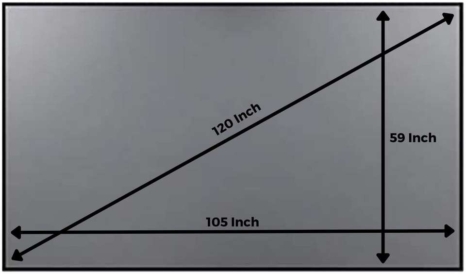 Technolite 120 Inch Diagonal 9x5 Ft, 16:9 Grey Color Foldable High ...